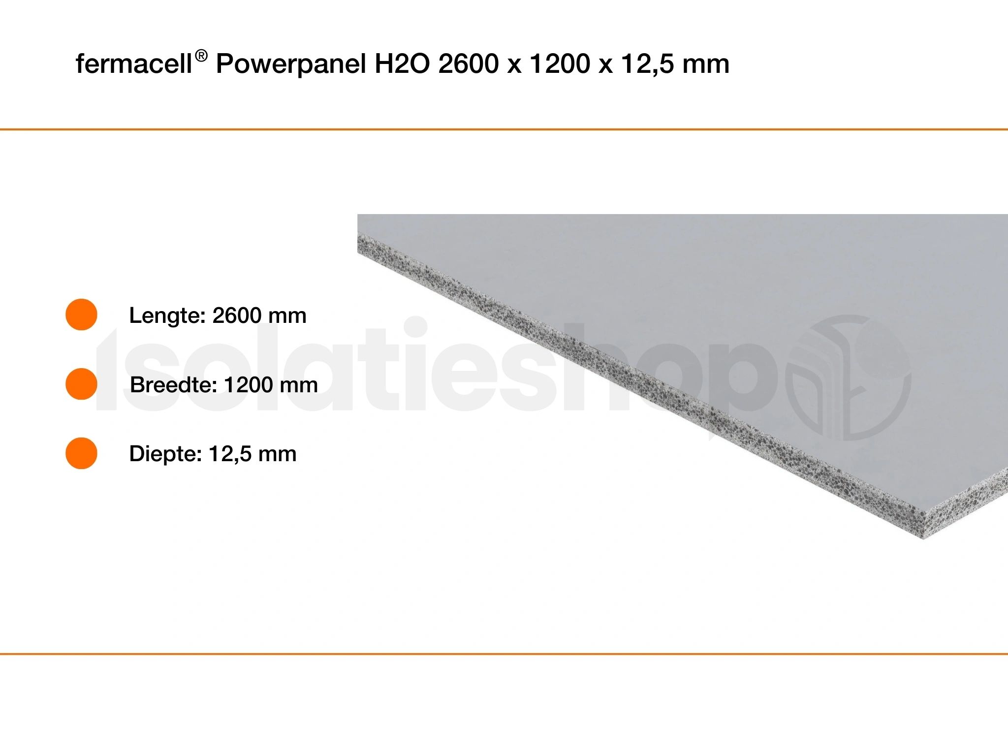 Fermacell Powerpanel H2O 2600 x 1200 x 12,5mm - 12,5cm Cementgebonden ...