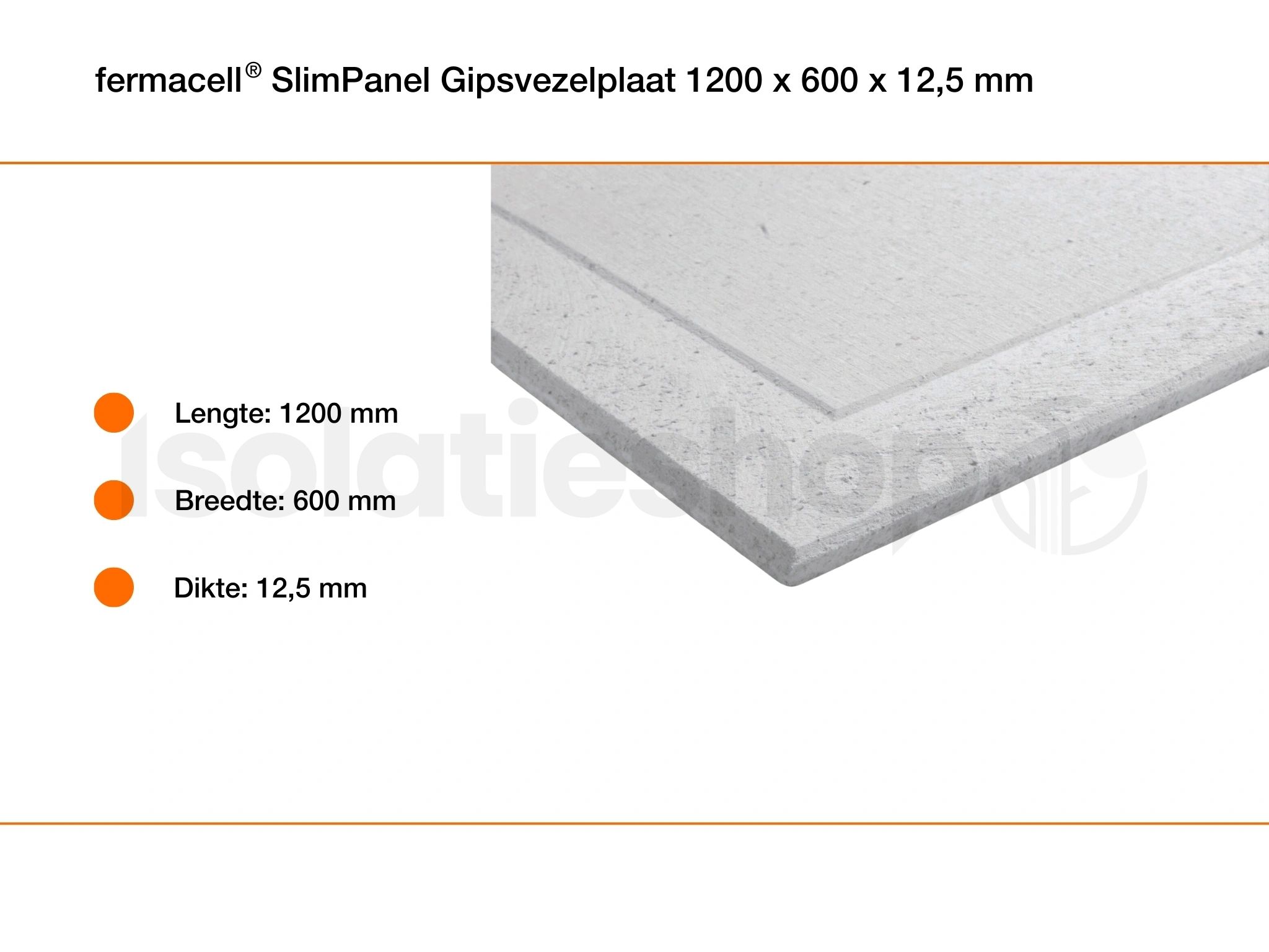 Gipsvezelplaat 1200 x 600 x 12,5mm - 1,25cm Fermacell | De Isolatieshop