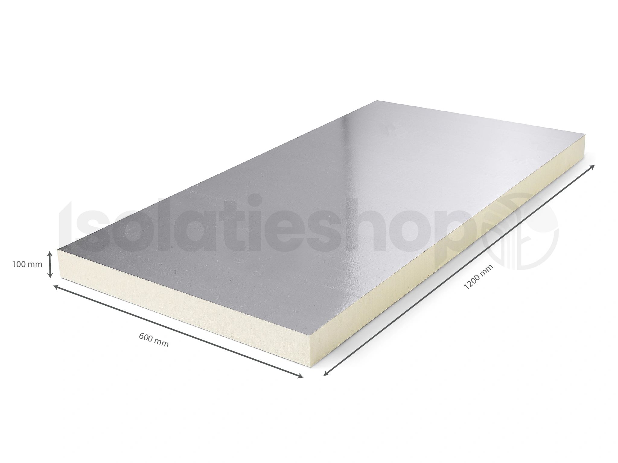Unilin PIR 2-zijdig Aluminium 1200x600x100mm Rd:4.54 5pl/pak (=3,60 m² ...