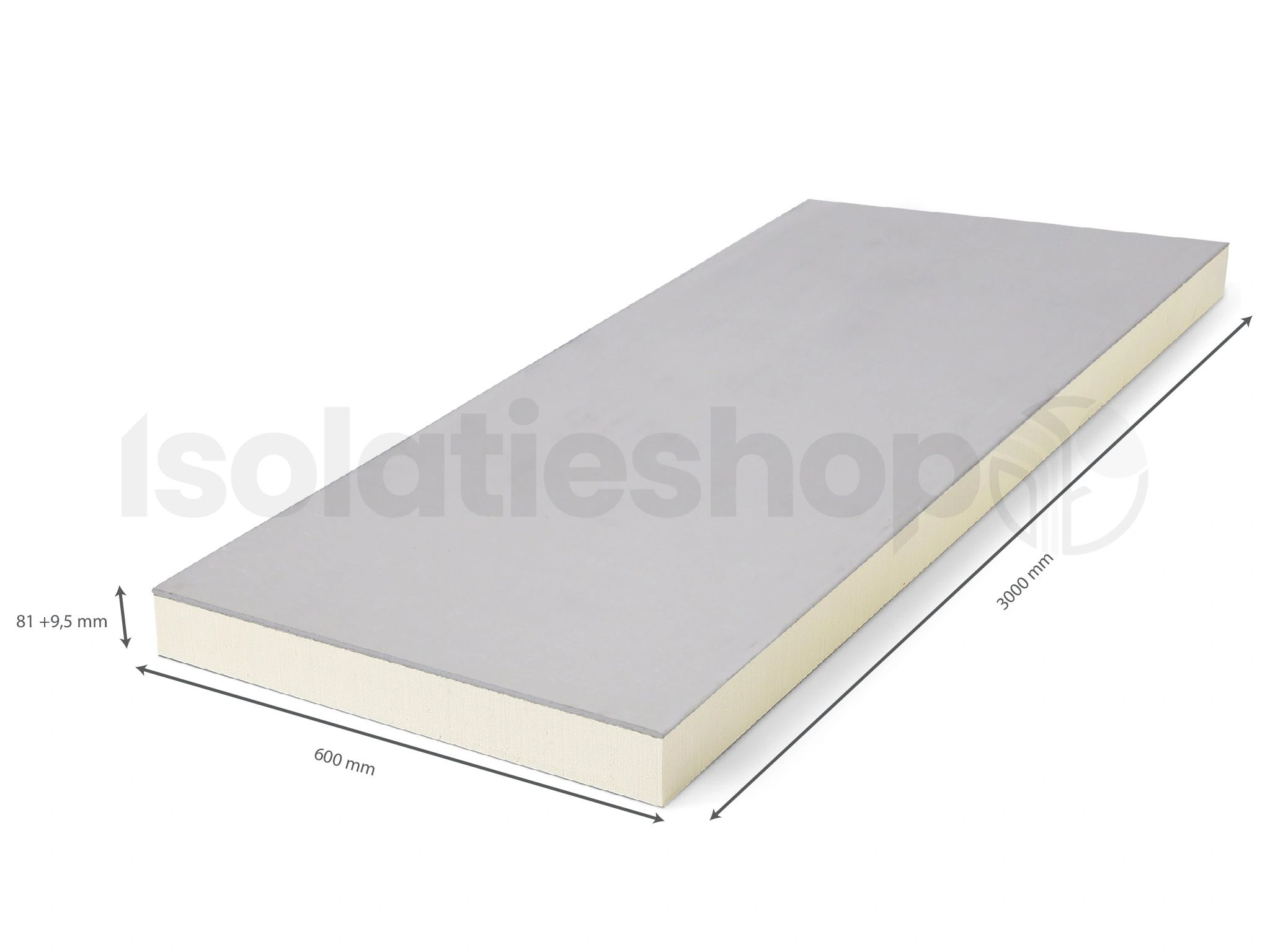 PIR + Gips RK 3000 x 600 x 81mm isolatieplaat Isolatieshop | De ...