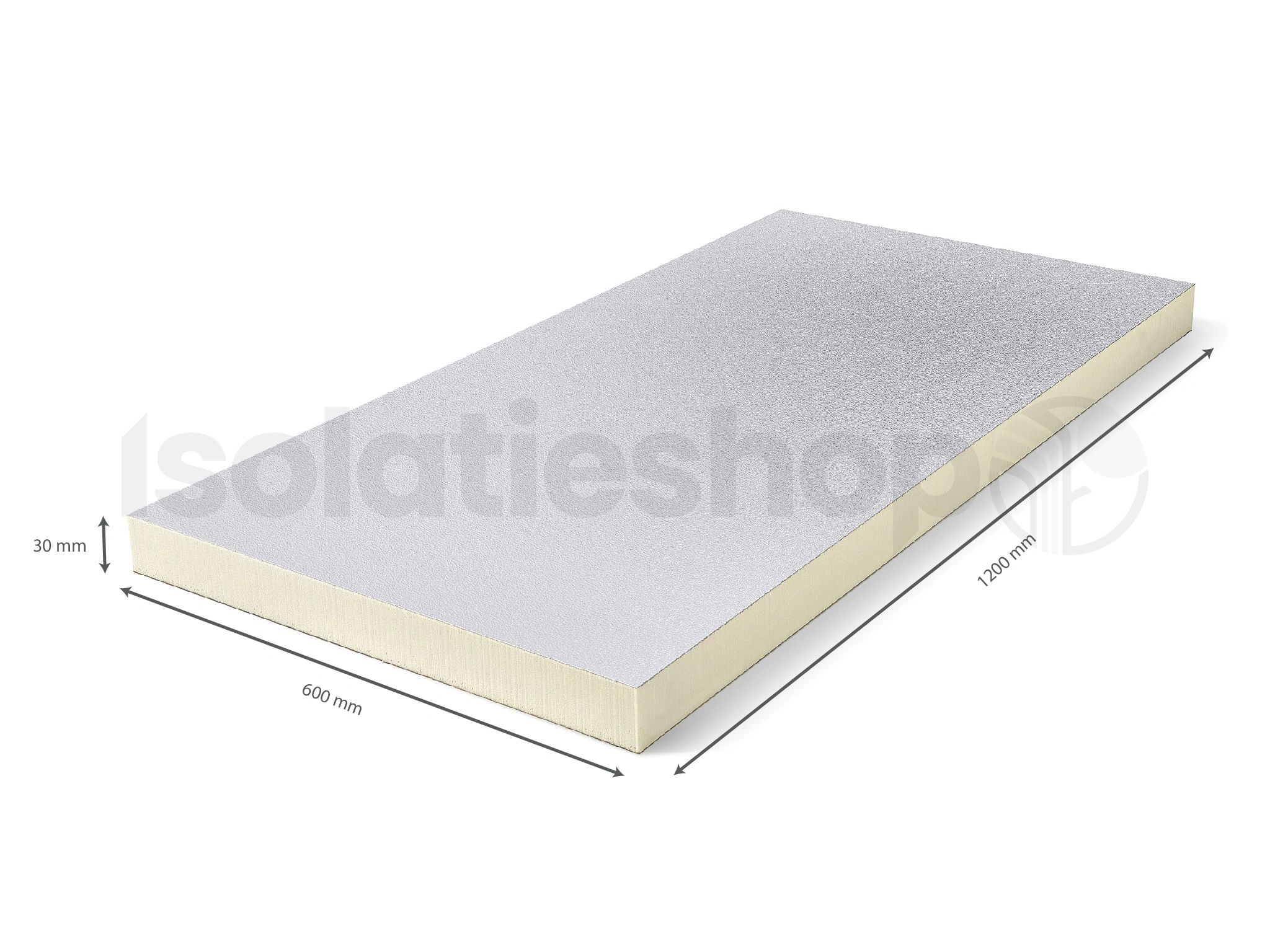 PIR 30mm Isolatieplaat | 2-Zijdig Aluminium (1200x600x30mm) | De ...