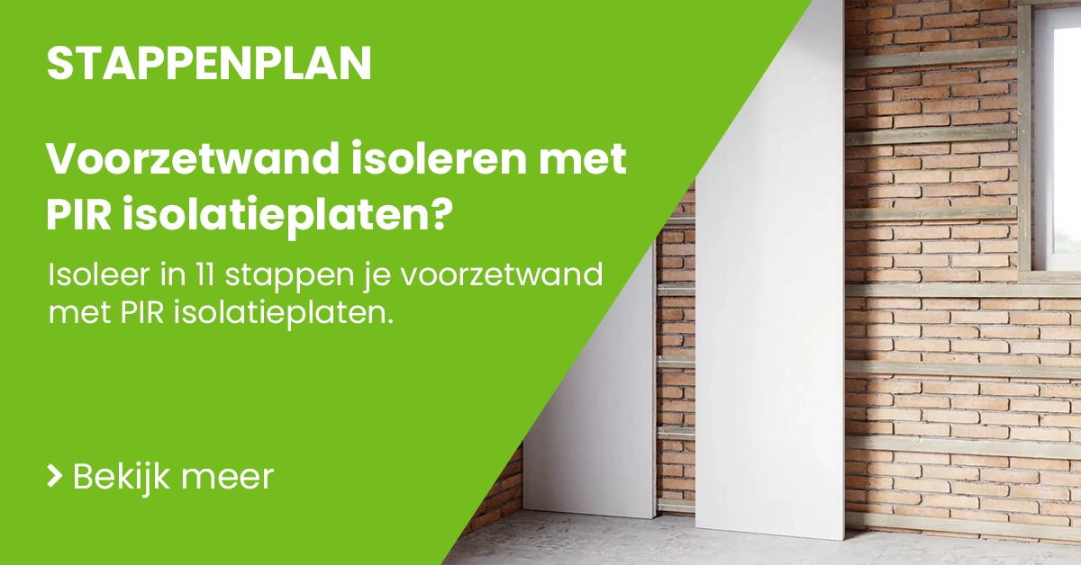 Voorzetwand met PIR-platen stappenplan | De Isolatieshop
